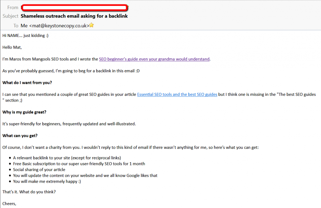 Email outreach and the best SEO guide ever | Keystone Copy